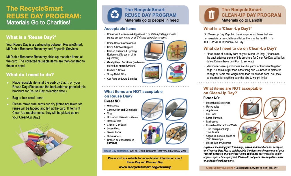 Reuse & Clean Up Days in Contra Costa County - Tidy Lifestyle
